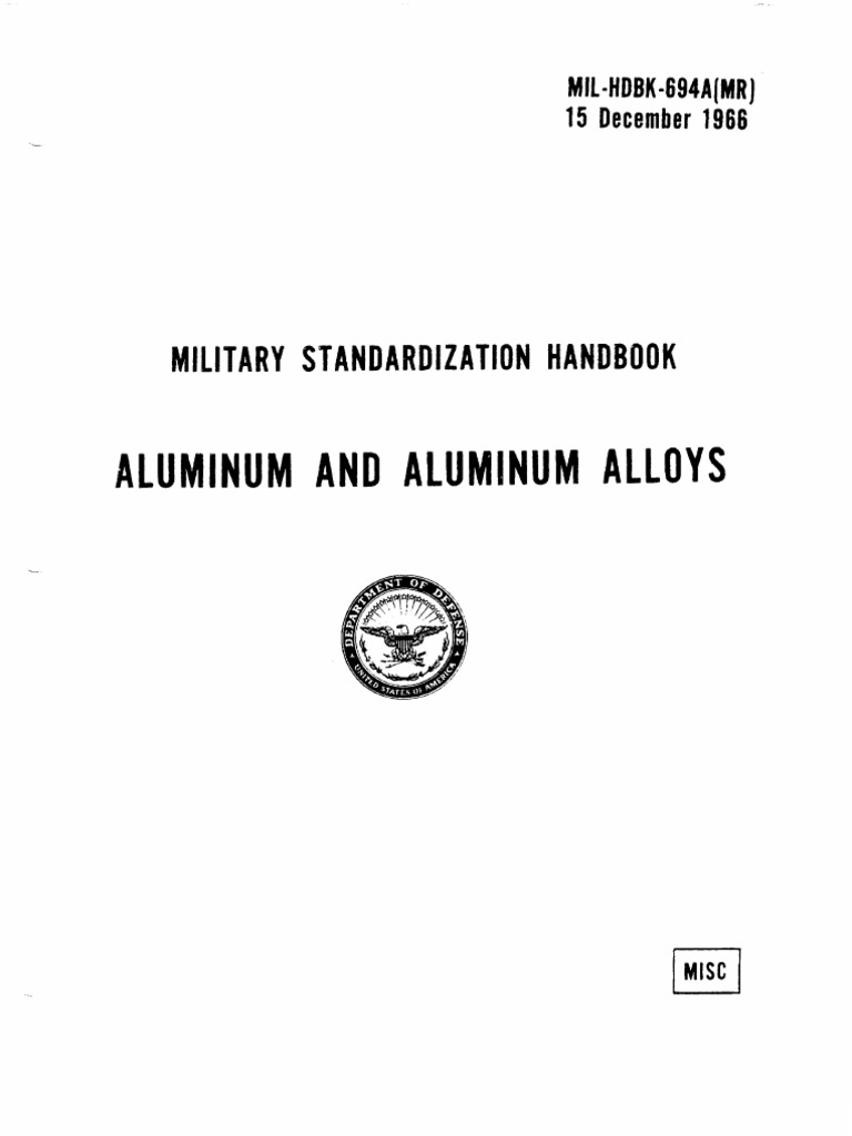 MIL-HDBK-694A - Aluminum and Aluminum Alloys | Download Free PDF ...