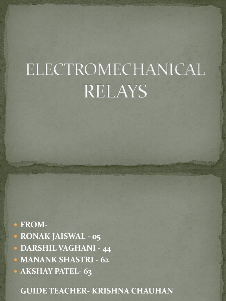 Electro Mechanical Relay | PDF | Relay | Switch