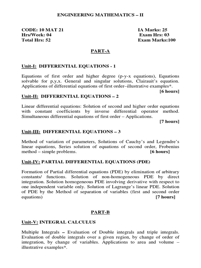 Engineering Mathematics - Ii | PDF | Partial Differential Equation ...