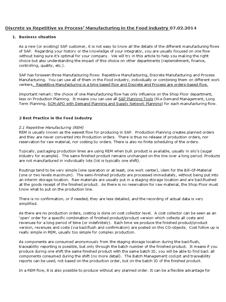 05.discrete Vs Repetitive Vs Process | PDF | Scheduling (Production ...