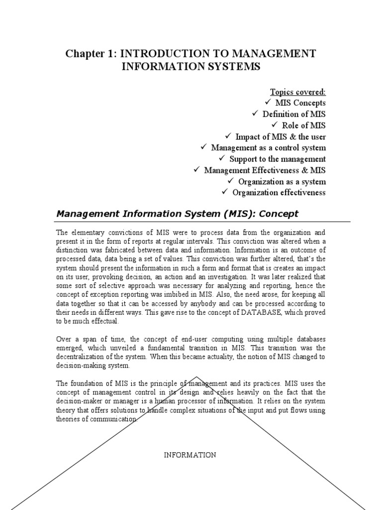 Chapter 1: Introduction To Management Information Systems | PDF ...