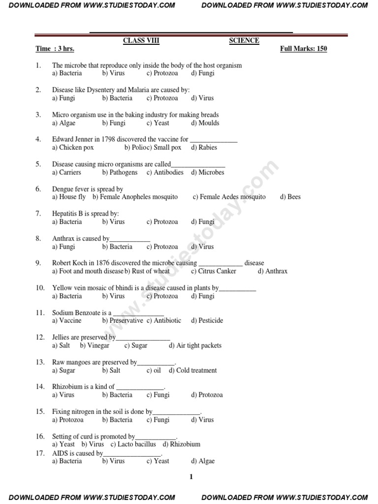 CBSE Class 8 Science MCQs Bank Set A | PDF | Planets | Friction