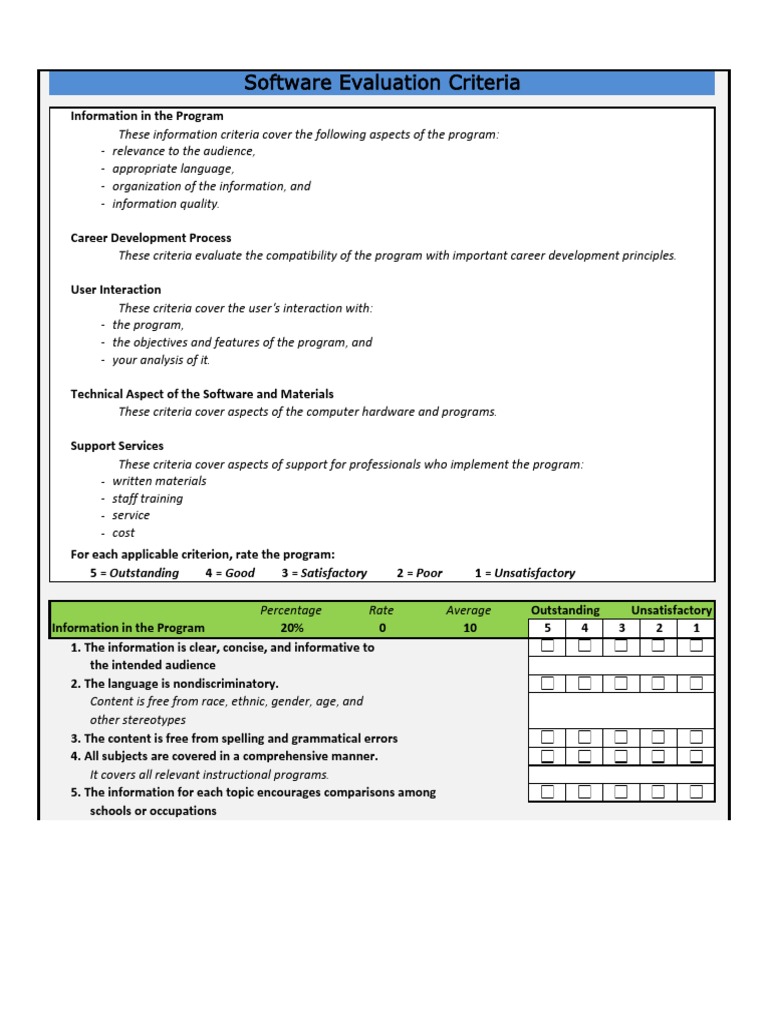 Software Evaluation | PDF | Educational Assessment | Software