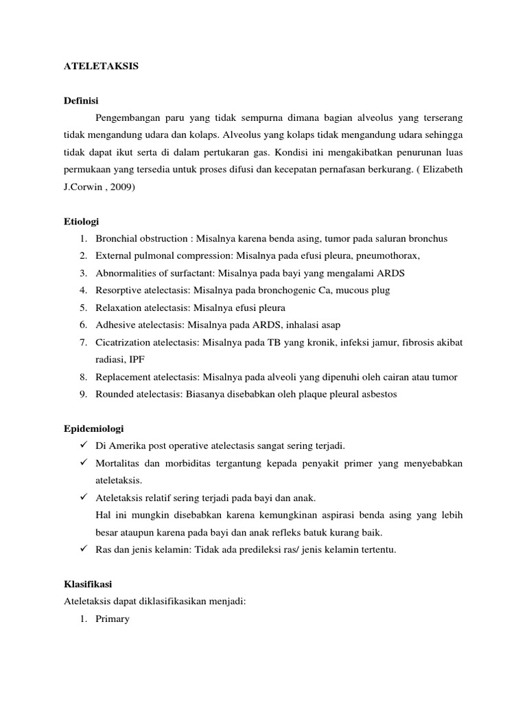 Atelektasis | PDF