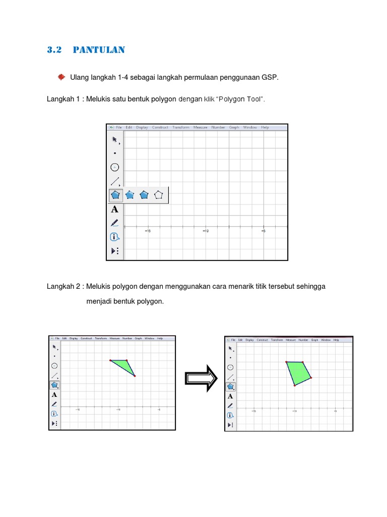 MT3313 P4 Matematik 3: Langkah-Langkah Menggunakan GSP (Pantulan) | PDF