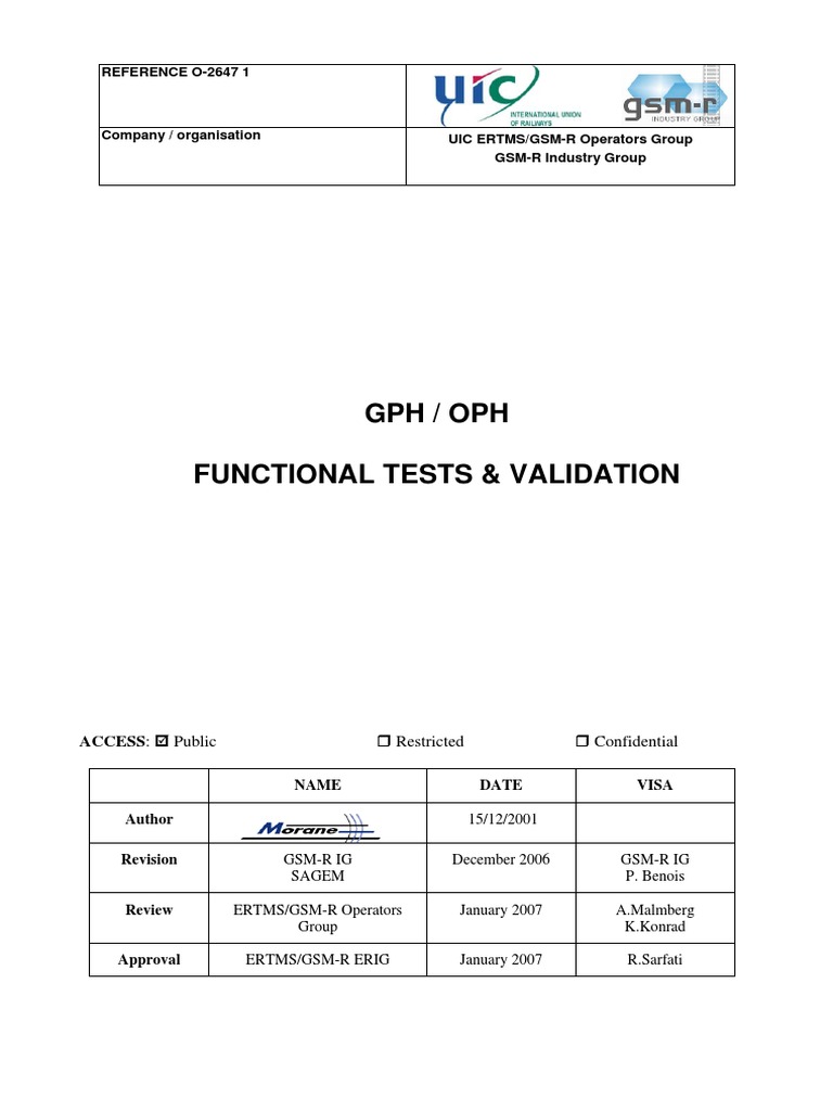 GPH Oph Functional Tests and Validation v1 | PDF | Short Message ...