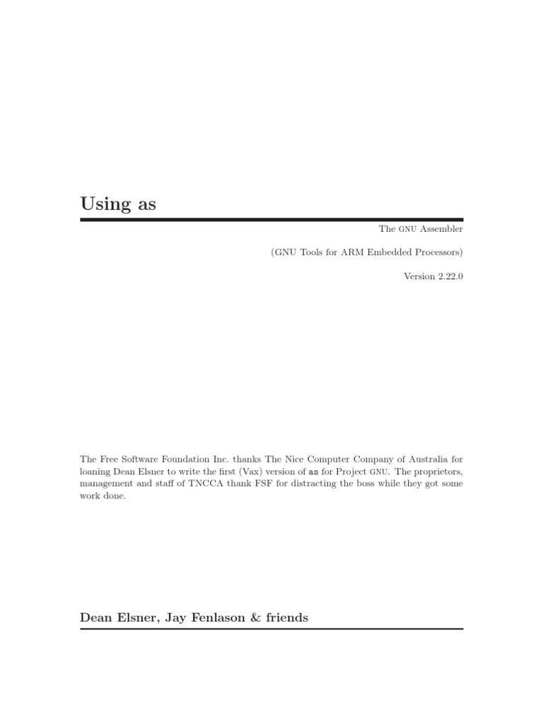 Assembler Manual | PDF | Gnu | Free Software