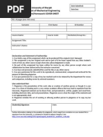 WSU Assignment Cover Sheet Template | PDF