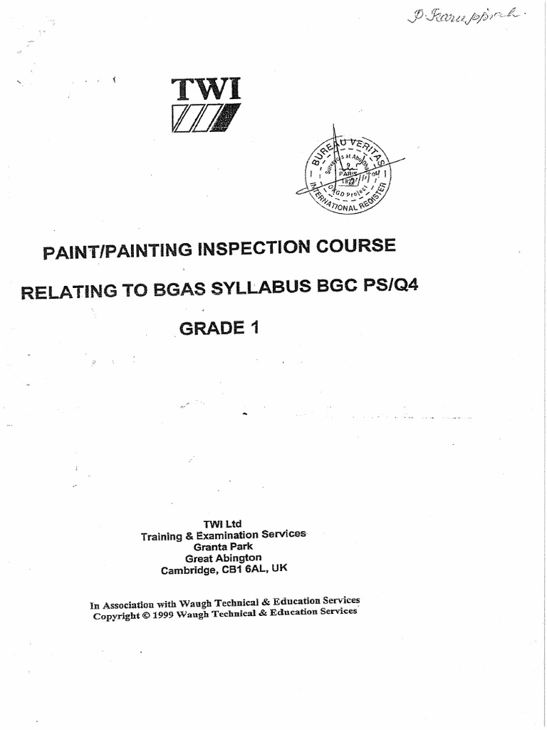 Painting Inspector Level 1 Course | PDF | Foreign Language Studies