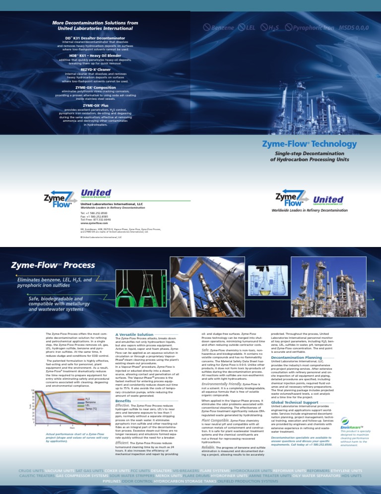 Zyme Flow Brochure11408 | PDF | Oil Refinery | Sulfide