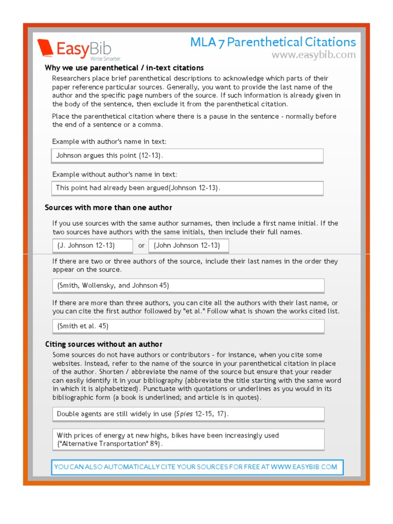 MLA7 Parenthetical Citations | PDF | Business
