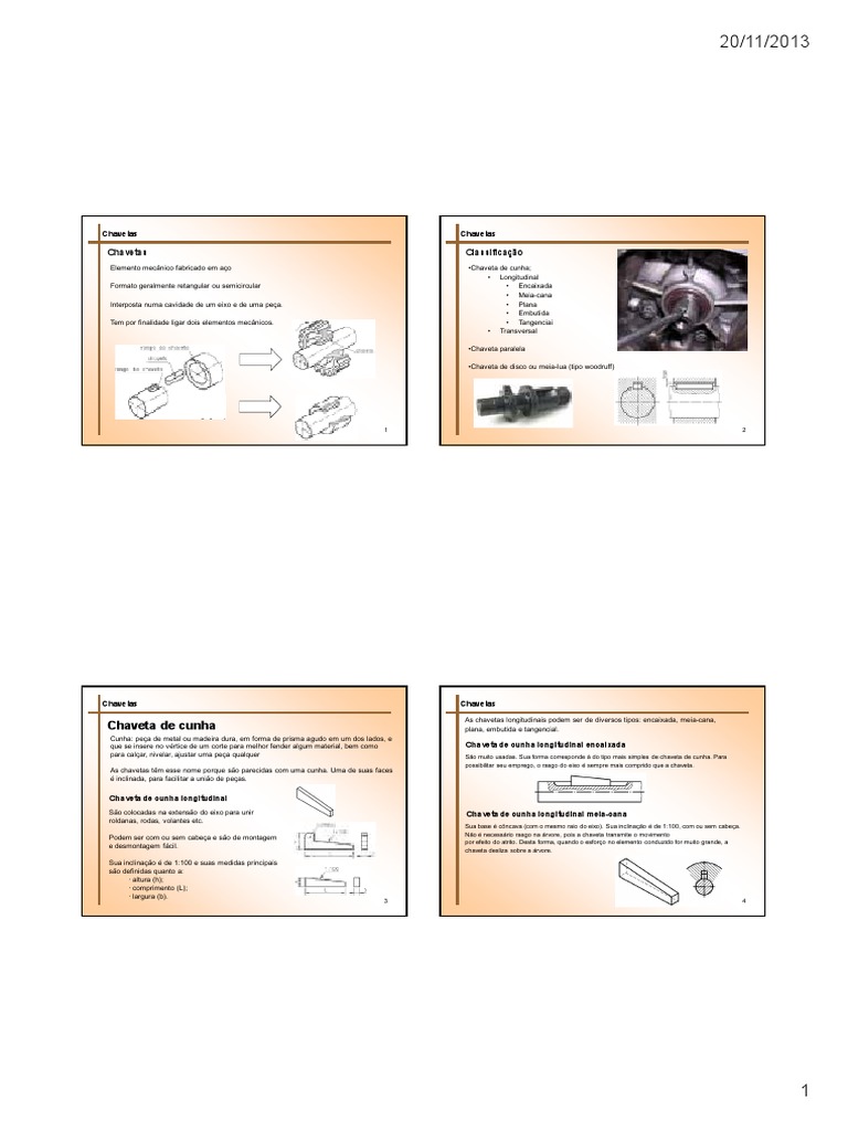 Aula 4 - Elementos de Máquinas - Chavetas | PDF | Engenharia Mecânica ...