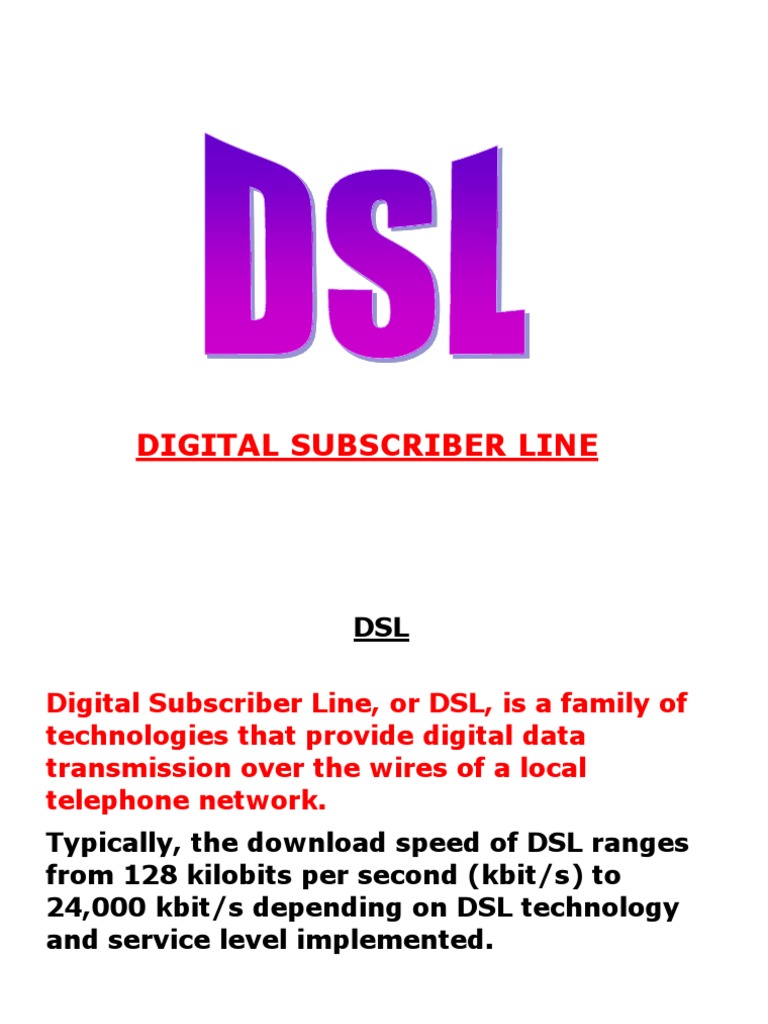 DSL | Download Free PDF | Digital Subscriber Line | Orthogonal ...