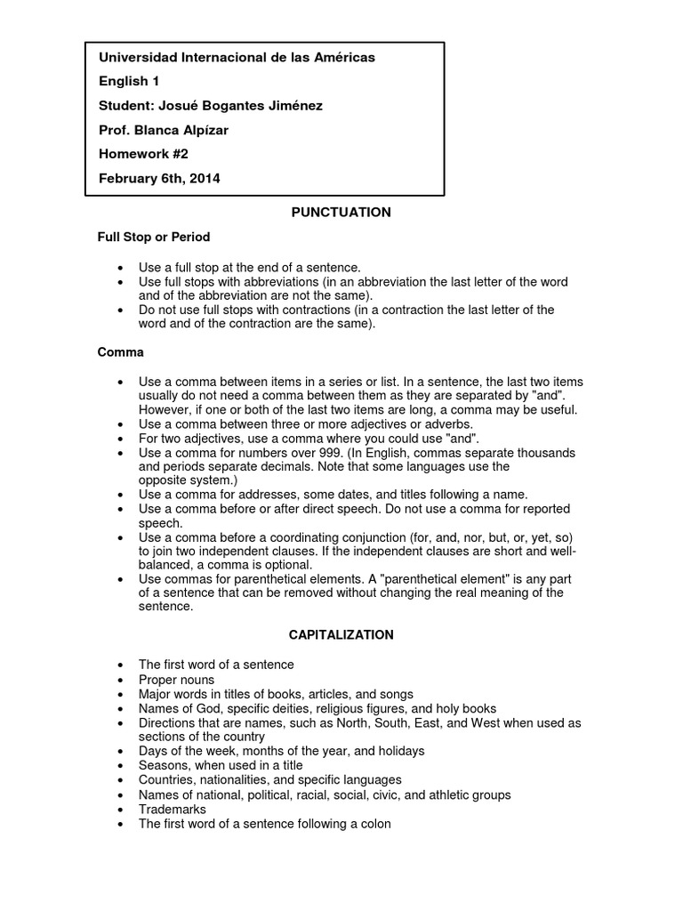 A Comprehensive Guide to Punctuation, Capitalization, Countable and ...