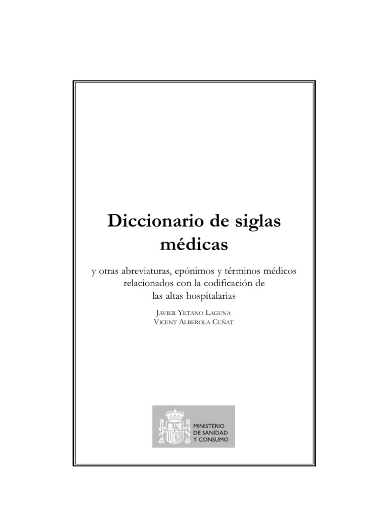 Diccionario de Siglas Médicas | Medicina clínica | Especialidades médicas
