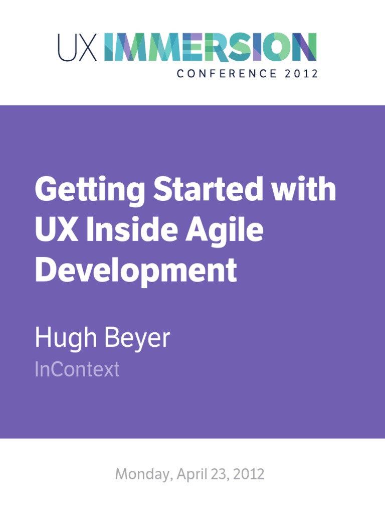 Ge!Ing Started With UX Inside Agile Development | PDF | Agile Software ...