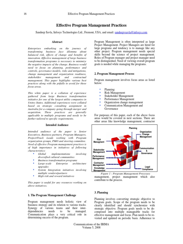 Effective Program Management Practices | PDF | Risk | Risk Management