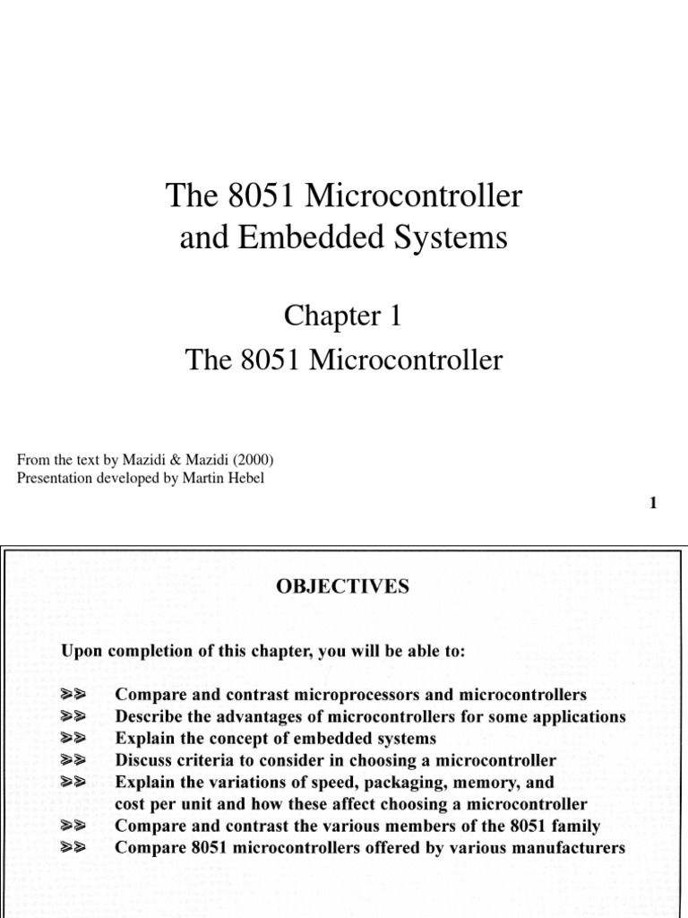 Chapter1 - The 8051 | PDF | Microcontroller | Embedded System