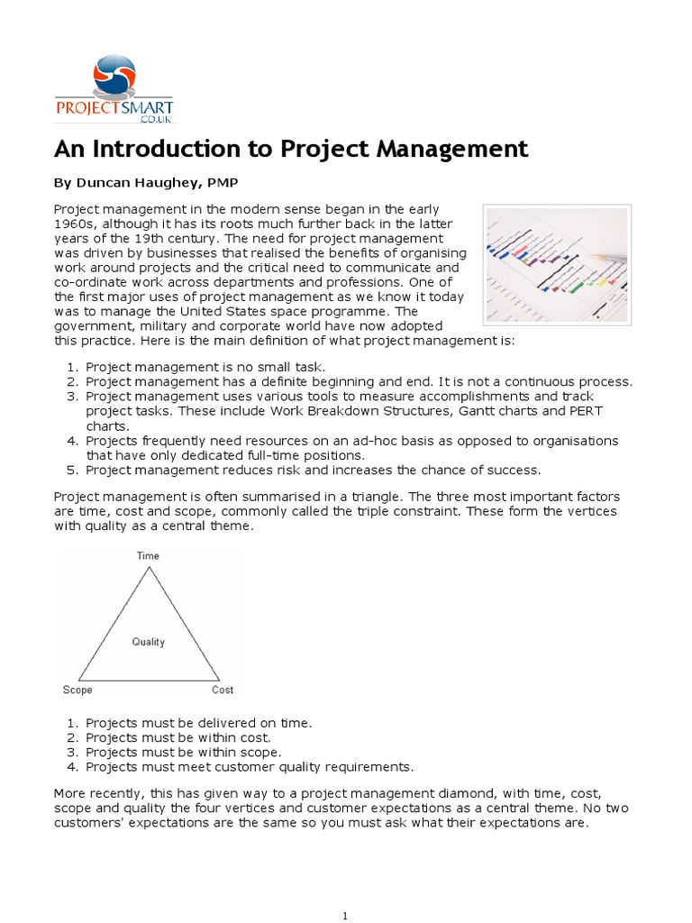Introduction To Project Management | PDF | Project Manager | Project ...