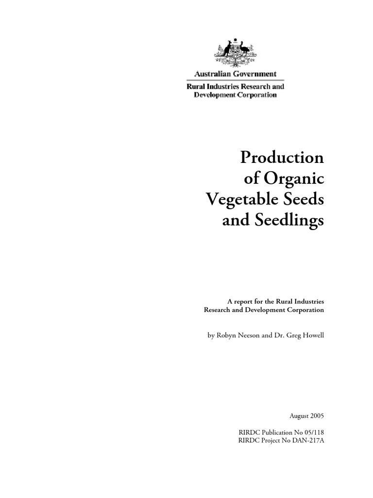 Production of Organic Vegetable Seeds | PDF | Organic Farming | Swot ...