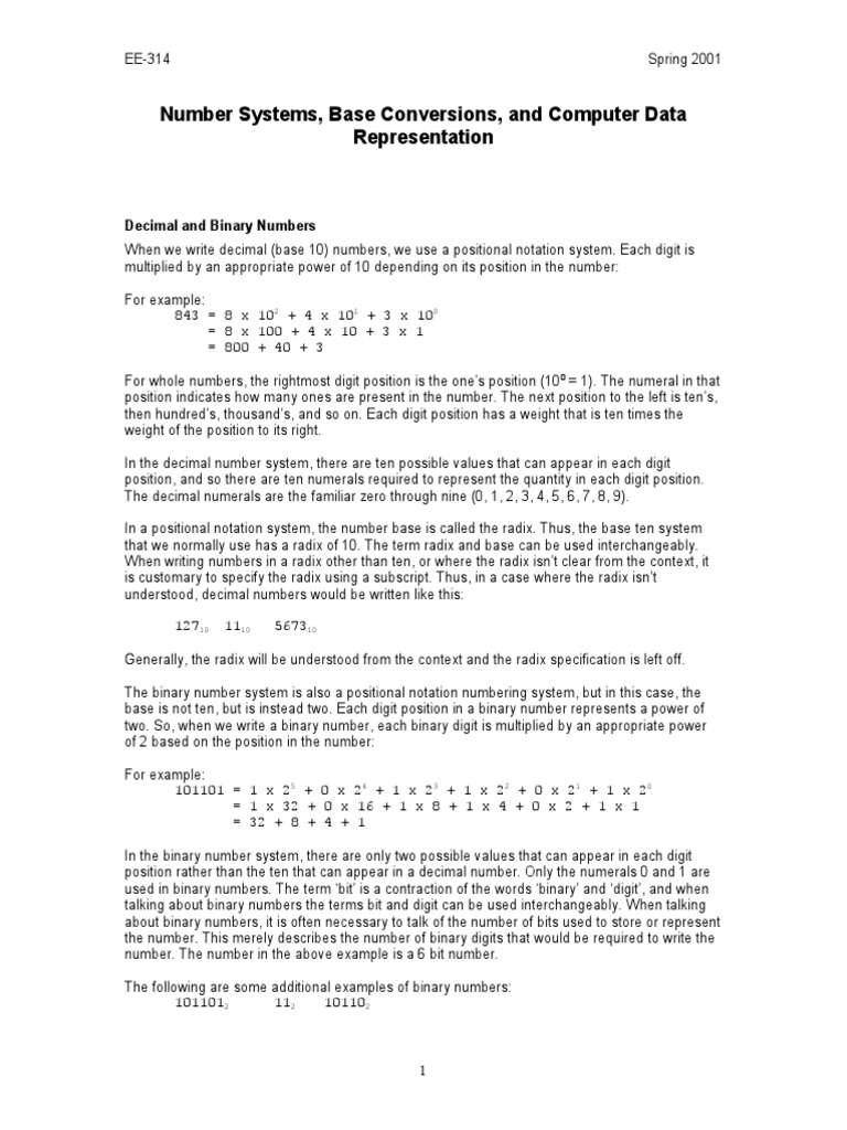 Number Systems and Conversion | PDF