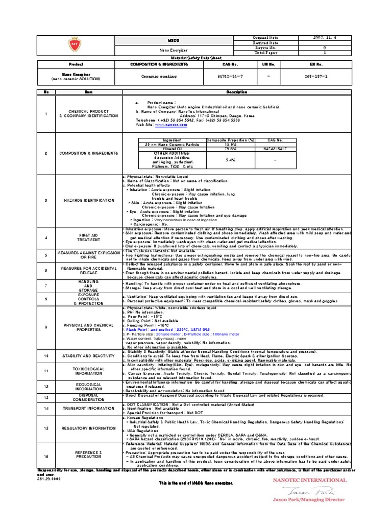 Material Security Data Sheet | Toxicity | Safety | Free 30-day Trial ...