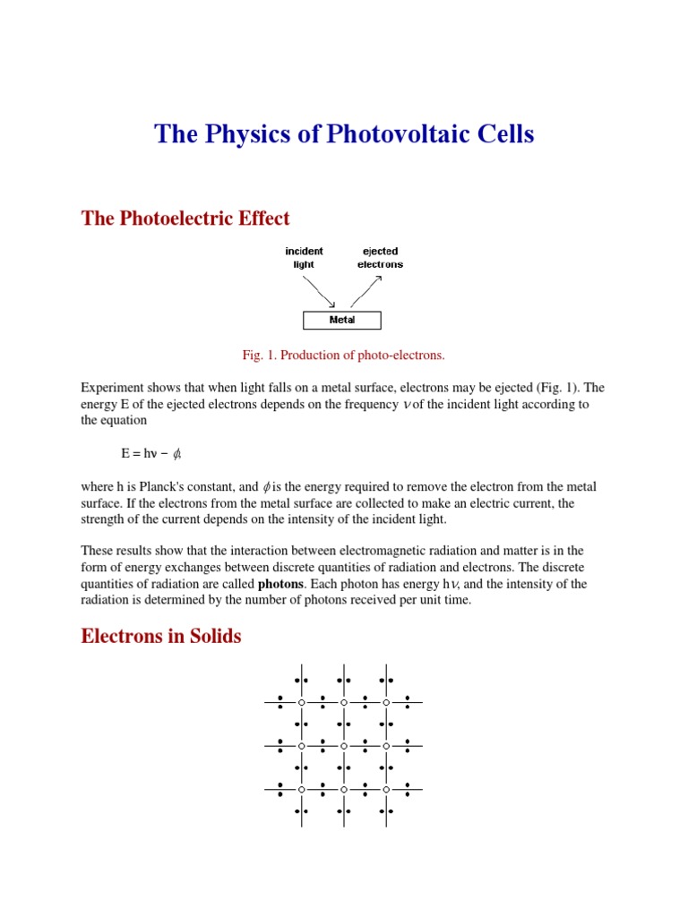 The Physics of Photovoltaic Cells | Download Free PDF | P–N Junction ...