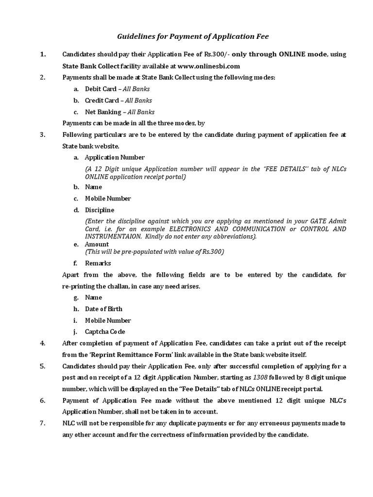 Payment Guidelines Pdf