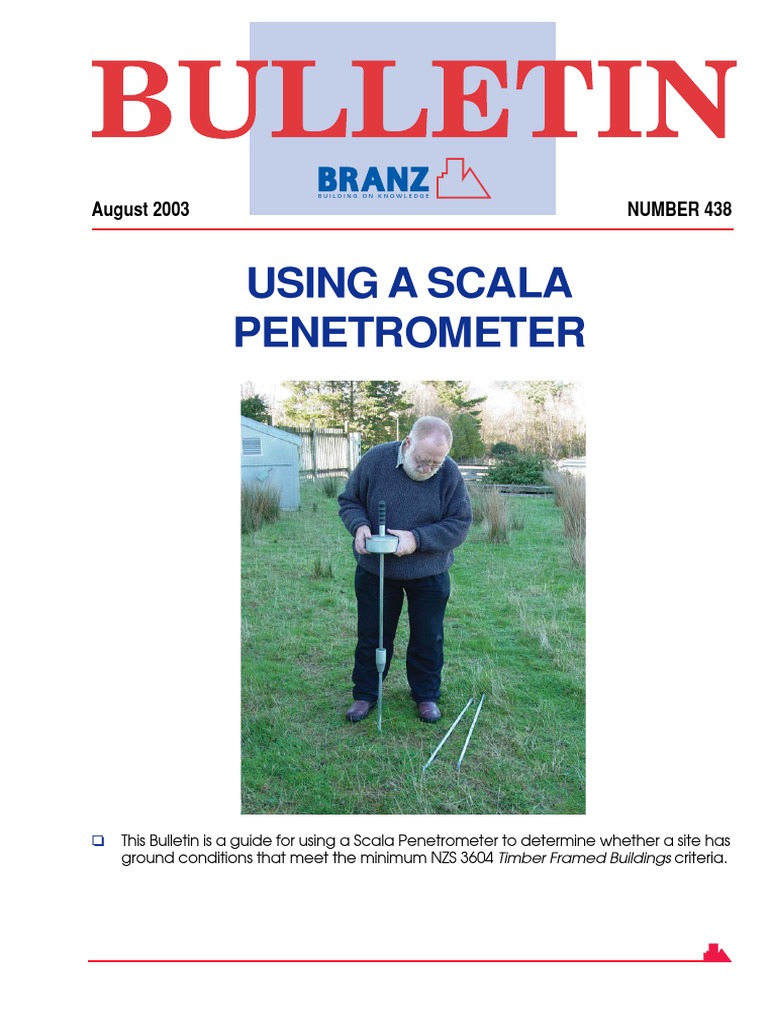 BU438 BRANZ Using A Scala Penetrometer | Download Free PDF | Lumber | Soil