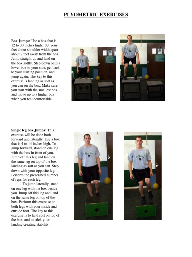 Plyometric Exercises: Box Jumps: Use A Box That Is | PDF | Sports ...