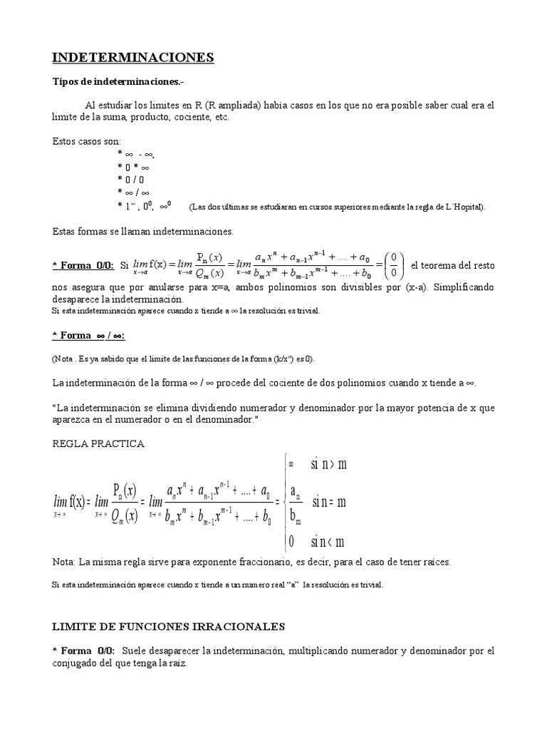119 - Limites (Teoria Indeterminaciones) | PDF | Fracción (Matemáticas ...