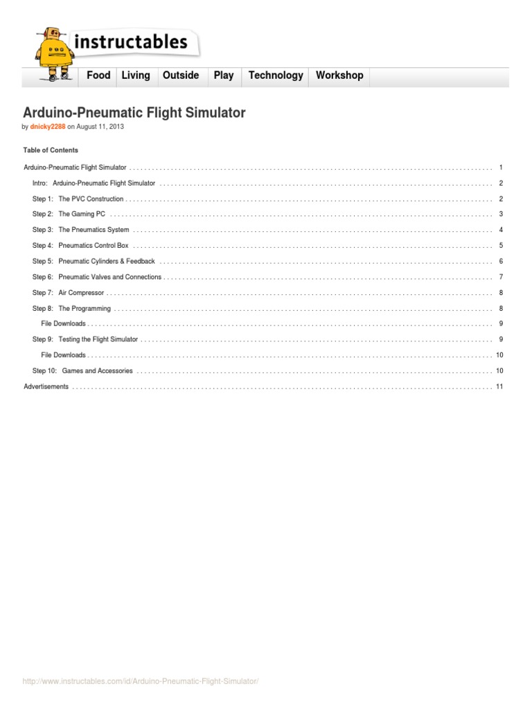 Arduino Pneumatic Flight Simulator | PDF | Servomechanism | Electronic ...