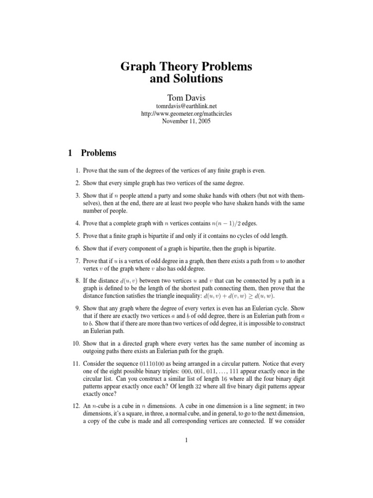 Graph Theory Problems Examples