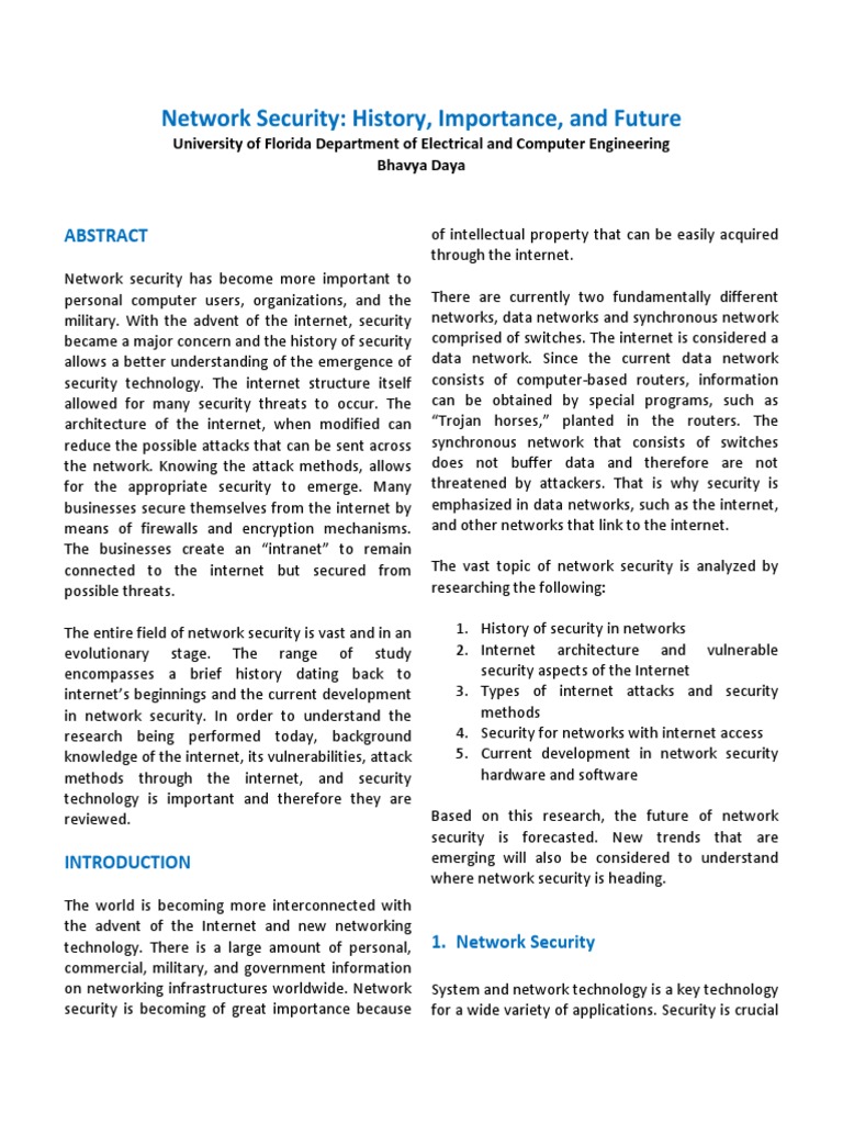 Network Security: Past, Present, Future | PDF | I Pv6 | Computer Security