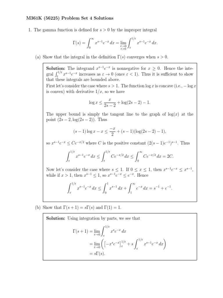 ∞ s−1 −x ε→0 ε>0 1/ε s−1 −x | PDF | Continuous Function | Calculus