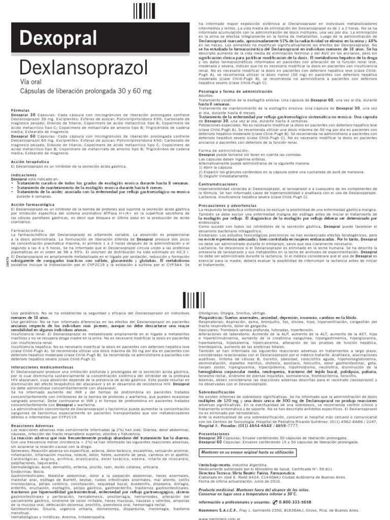 Dex Opr Al 3060 Caps Ulas | PDF | Farmacocinética | Inhibidor de la enzima