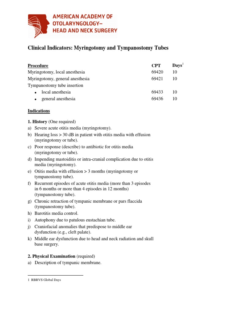 Myringotomy and Tympanostomy Tubes CI | PDF | Otology | Auditory System