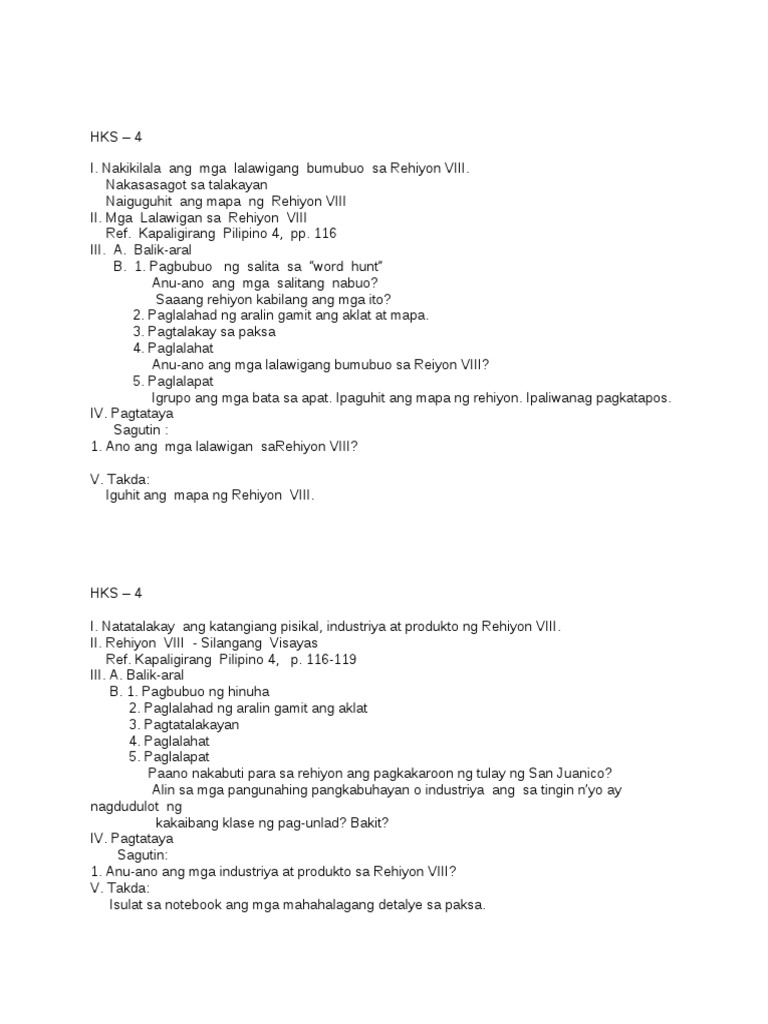 Lesson Plan in Hekasi | PDF