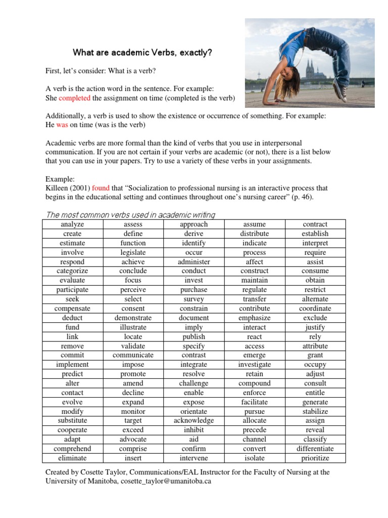 What Are Academic Verbs | PDF