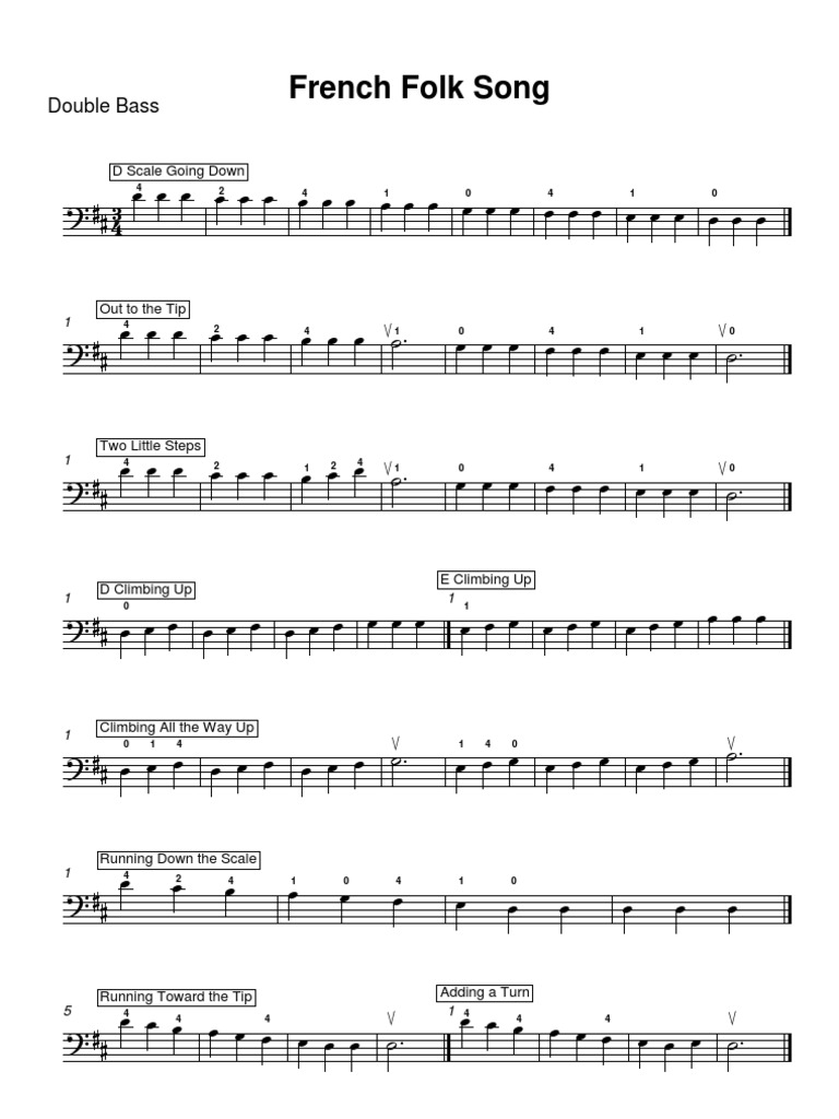Double Bass Exercises and Songs | PDF | Music Theory | Musical Compositions