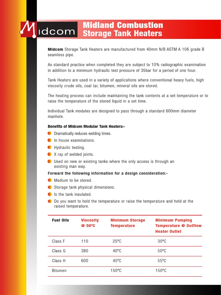 Midland Combustion Storage Tank Heaters: Midcom Storage Tank Heaters ...