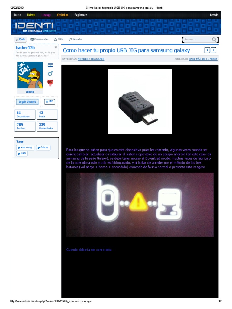 Como Hacer Tu Propio USB JIG para Samsung Galaxy | Descargar gratis PDF ...