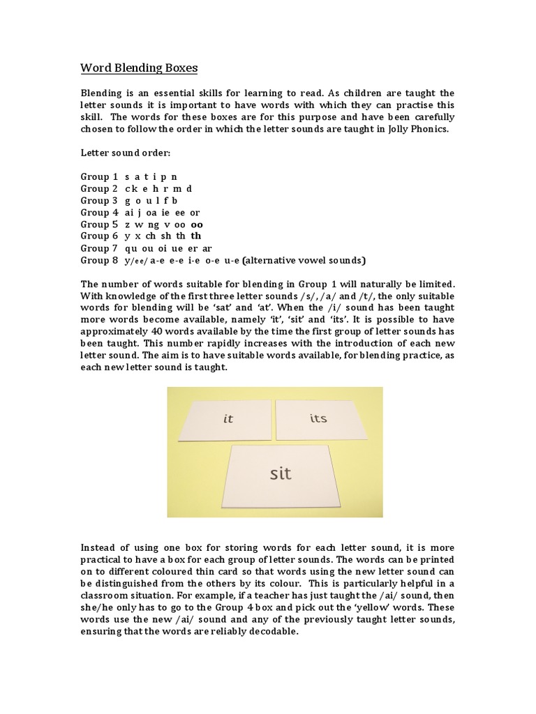 Word Blending Boxes Introduction | PDF