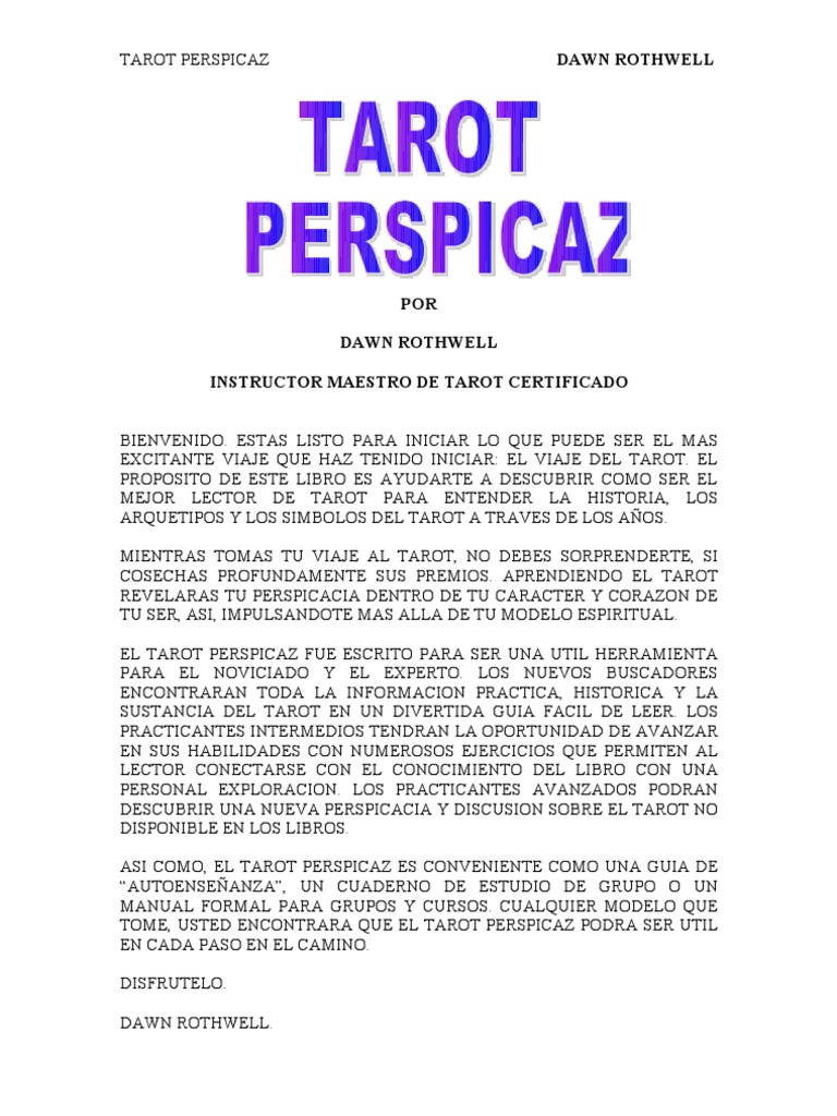 Tarot Perspicaz | PDF | Musica Latinoamericana | Musica Sudamericana