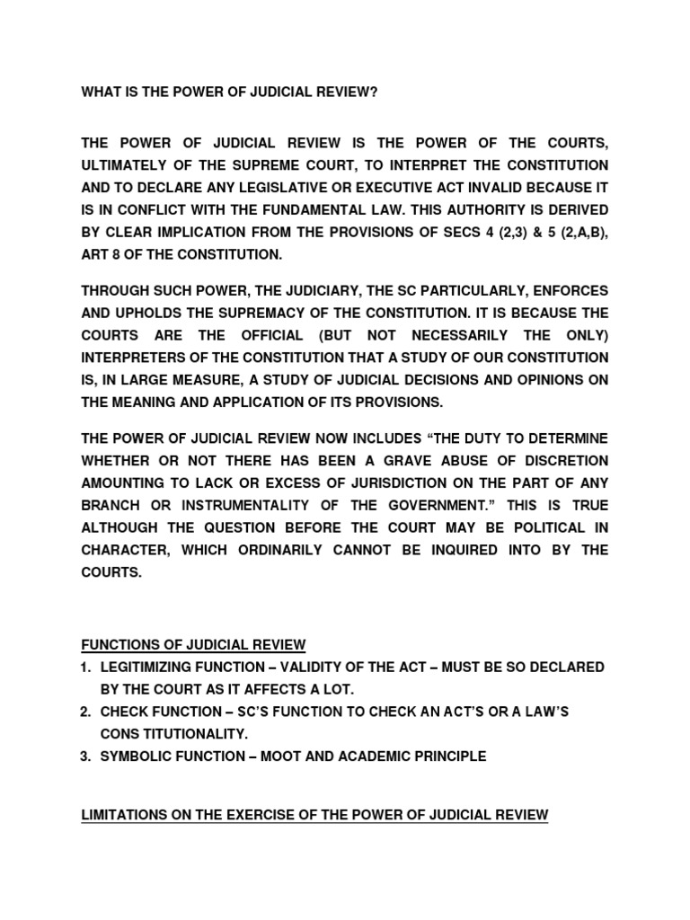 What Is The Power of Judicial Review | PDF