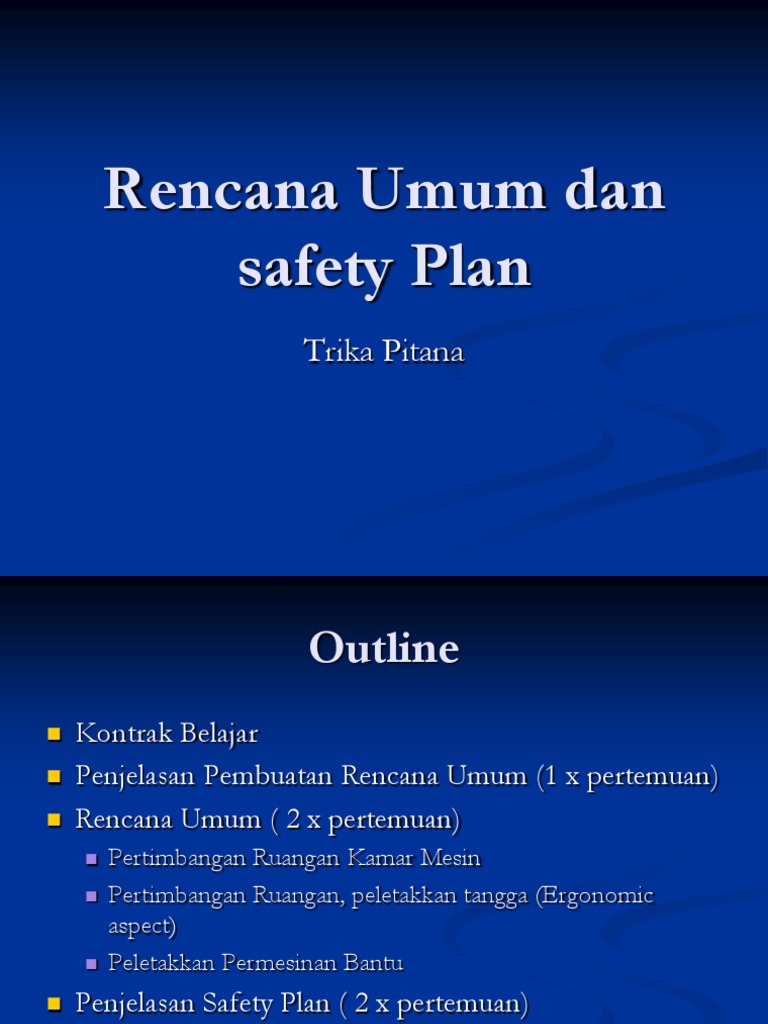 Rencana Umum Dan Safety Plan | PDF