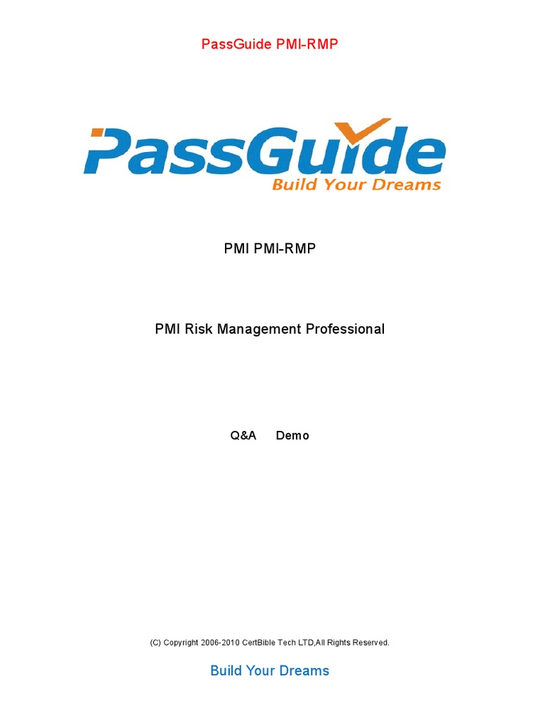 Risk Management (RMP) PMI Sample Questions | PDF | Qualifications ...