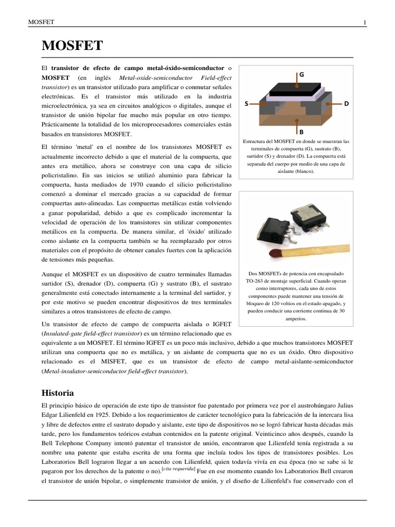 Mosfet PDF | PDF | Mosfet | Transistor