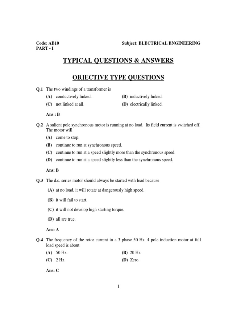 Electrical Engineering Exam Questions | PDF | Science & Mathematics ...