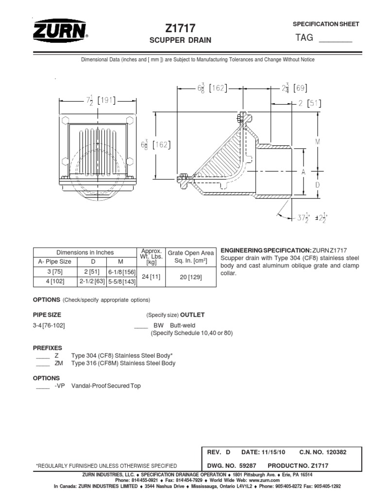 Scupper Drain | PDF | Manufactured Goods | Civil Engineering